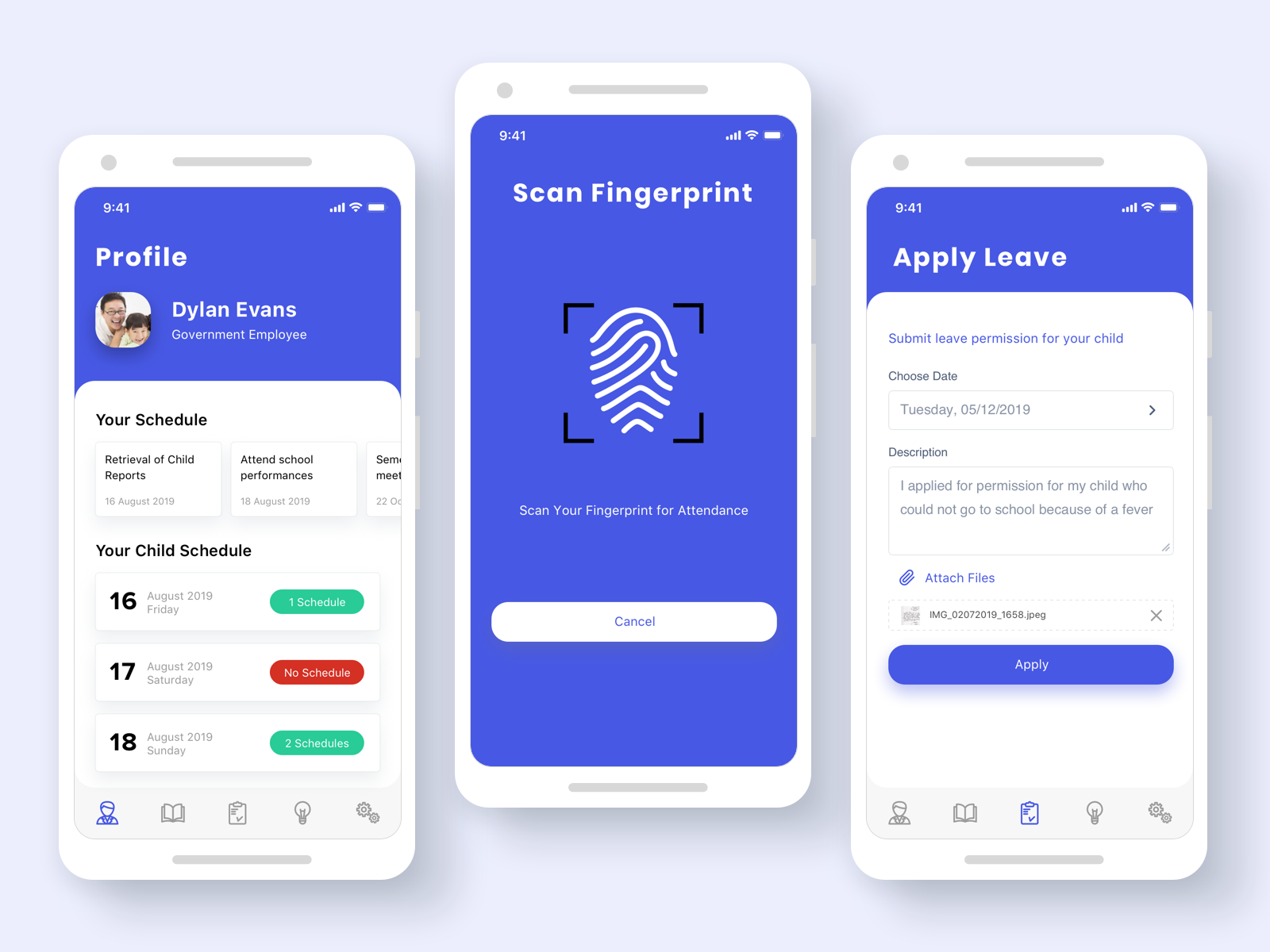 School Attendance Mobile UI Application by Zainal Muttaqin on Dribbble