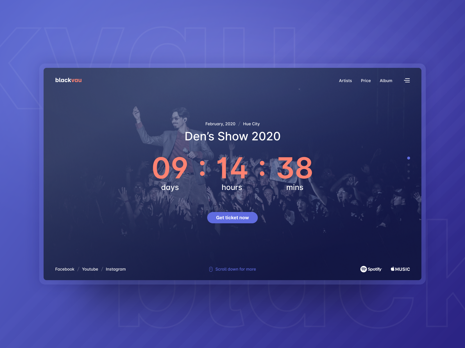 Weekly UI Challenge 3 Music Event Countdown Timer By Thach Tran On 
