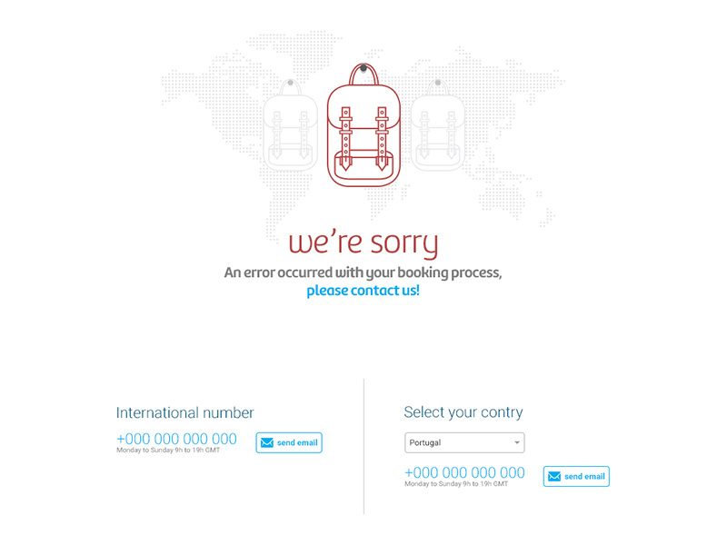 Booking Error Page by Tiago Tomás on Dribbble