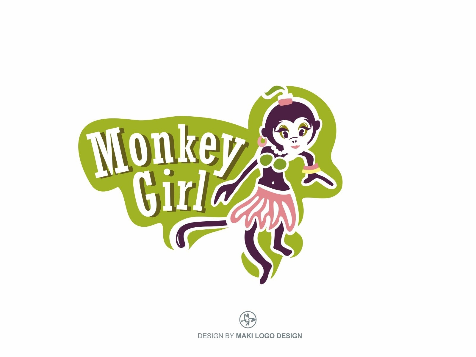 (Dancing) Monkey Girl Logo by Maki Sketch Logo Design on Dribbble