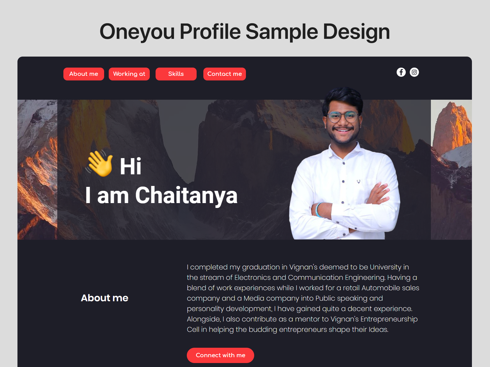 Oneyou.in Concept Profile Design by YamparalaMedia on Dribbble