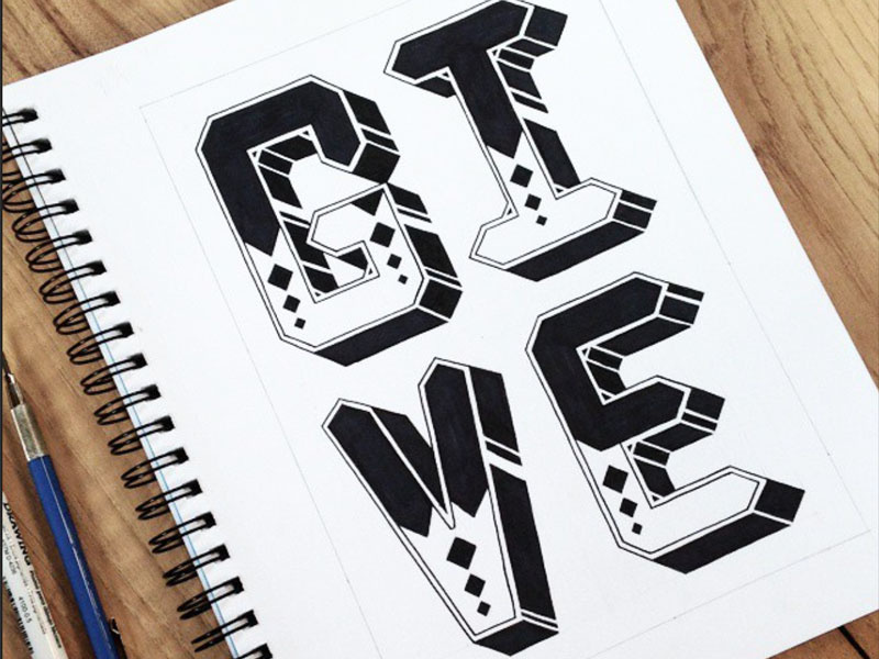 Give Back | hand lettering for non profit by Jon King on Dribbble