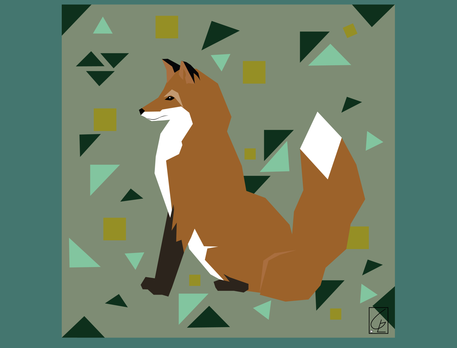 Fox & shapes by GLVisual on Dribbble