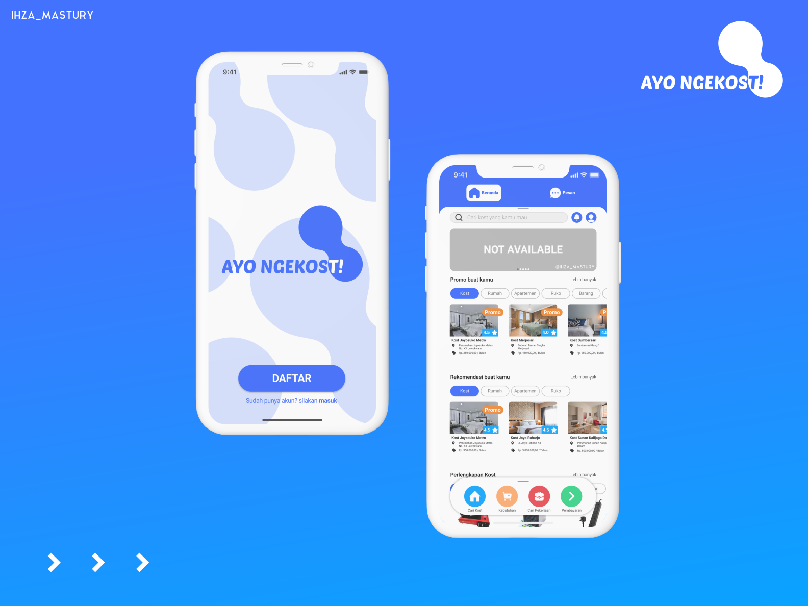 Boarding House and Apartement UI Mobile Design by Ihza Mastury on Dribbble