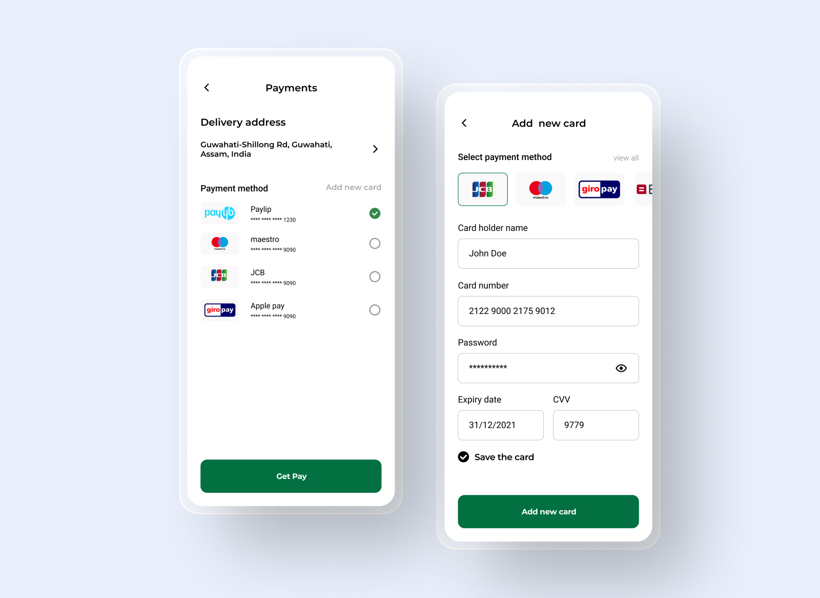 App payment screen ui by Zalak Raja Opi on Dribbble