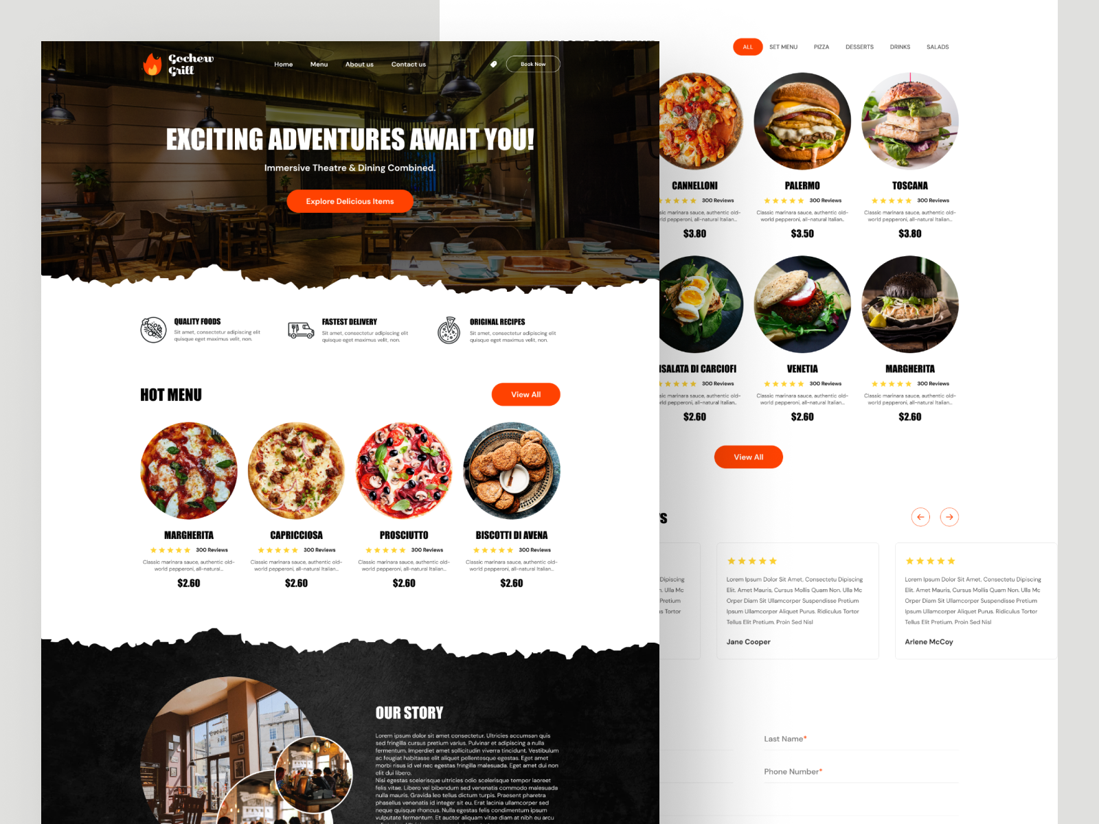 Restaurant Landing Page - Gochew Grill by Zalak Raja Opi on Dribbble