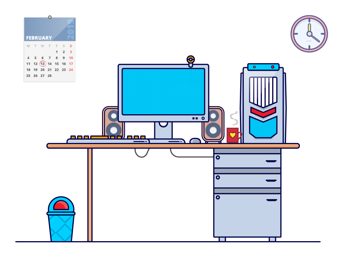 My Computer Desk by Dhruv Chauhan on Dribbble