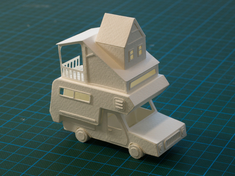 Paper Camper Miniature Sculpture by Vera van Wolferen on Dribbble