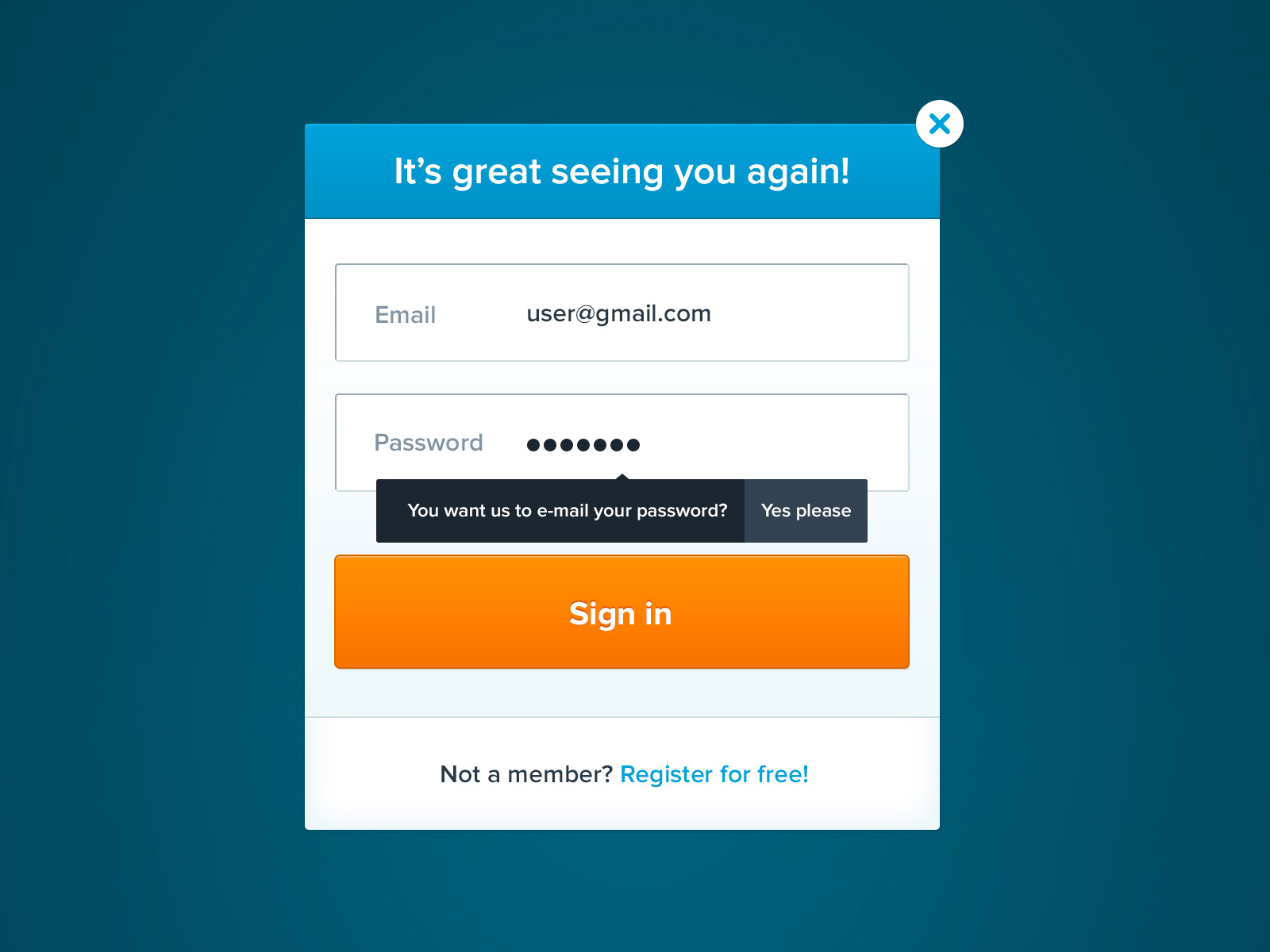 Login form by Kersvers on Dribbble