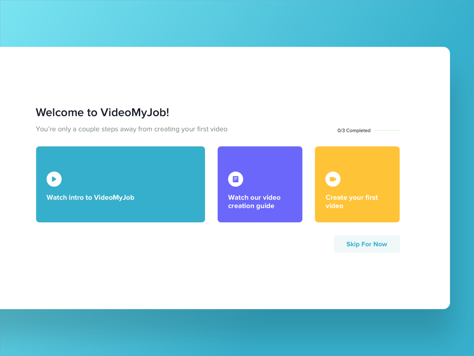 VideoMyJob Onboarding Checklist by Sebastian Petravic on Dribbble