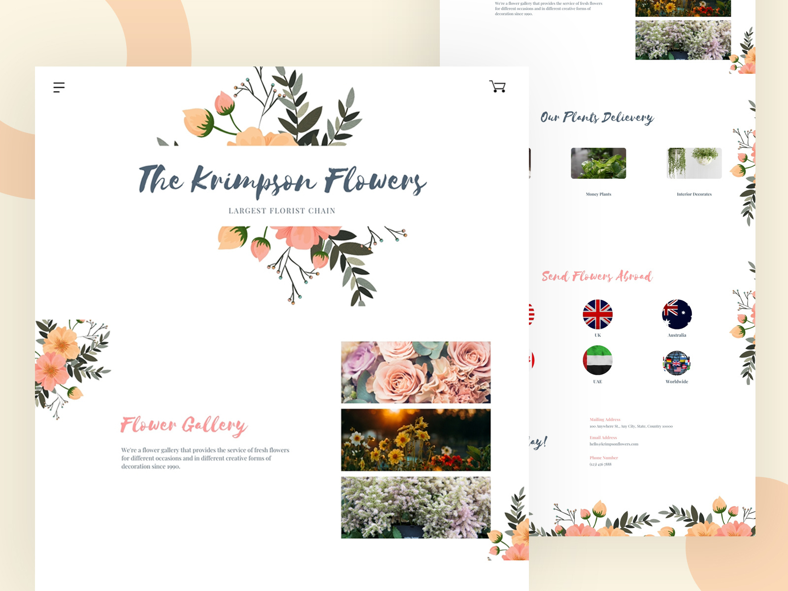 Flower shop website design by Jigar Shah on Dribbble