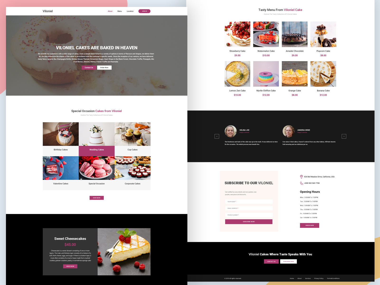 Viloniel - Cake Shop Website Design by Jigar Shah on Dribbble