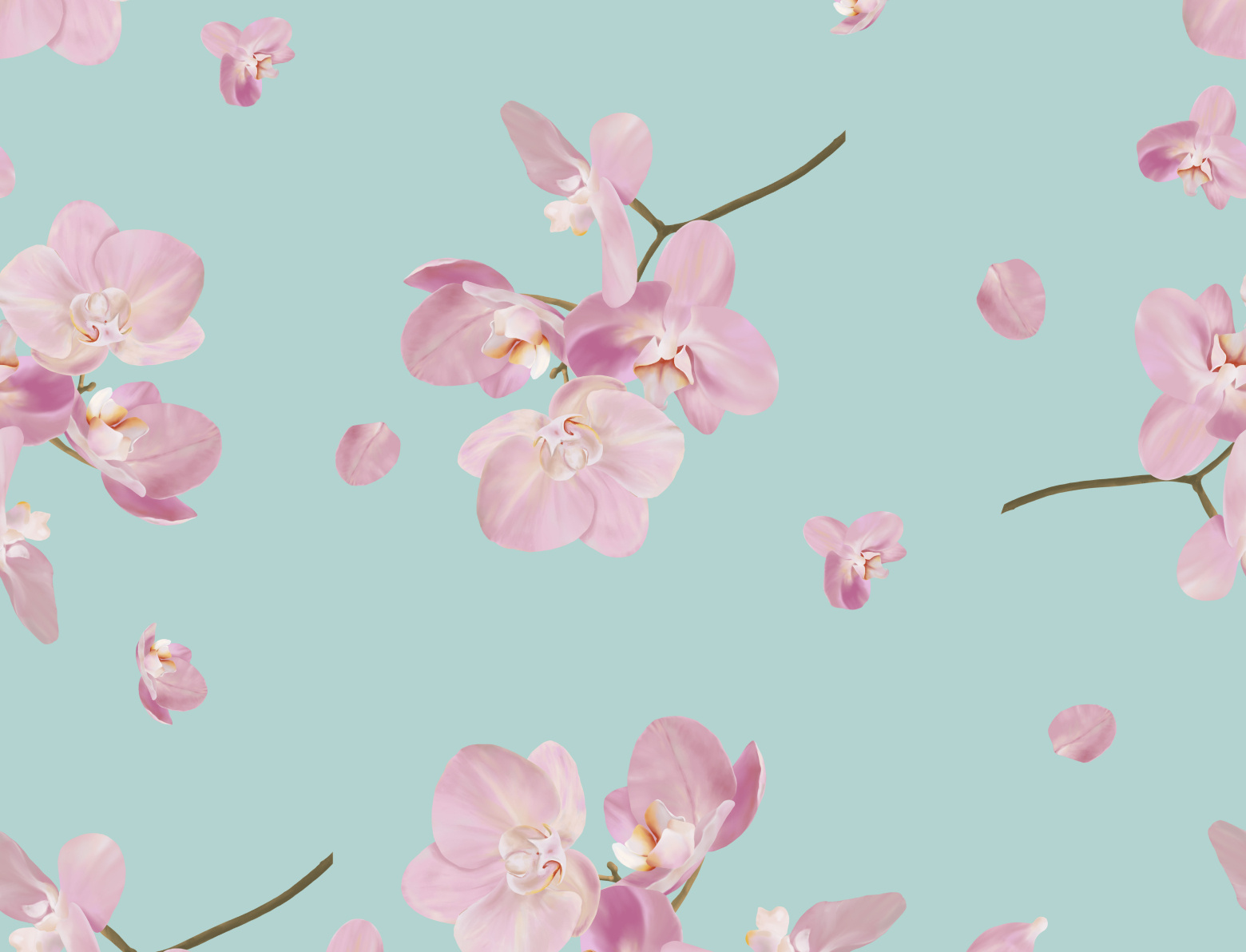 Pink orchid Pattern. Digital Painting by Andra Ramika on Dribbble