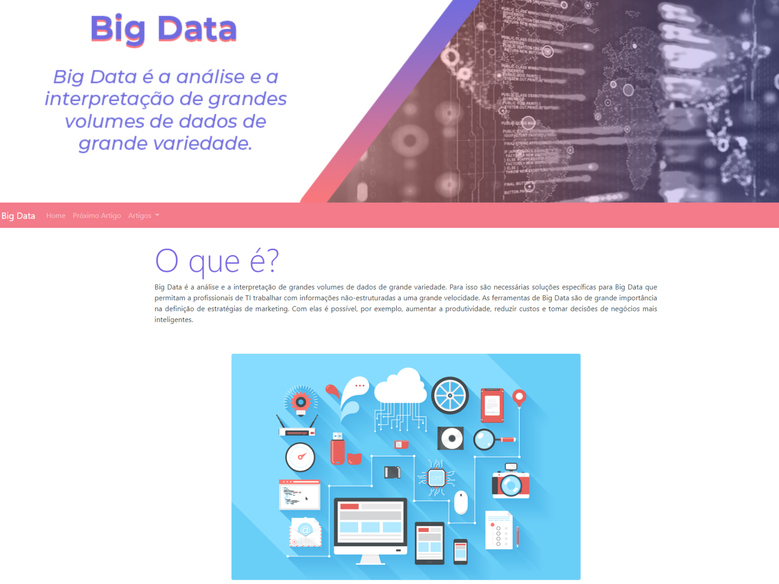 Technology Website (HTML + CSS/Bootstrap) by Thiago Luiz Rosa on Dribbble