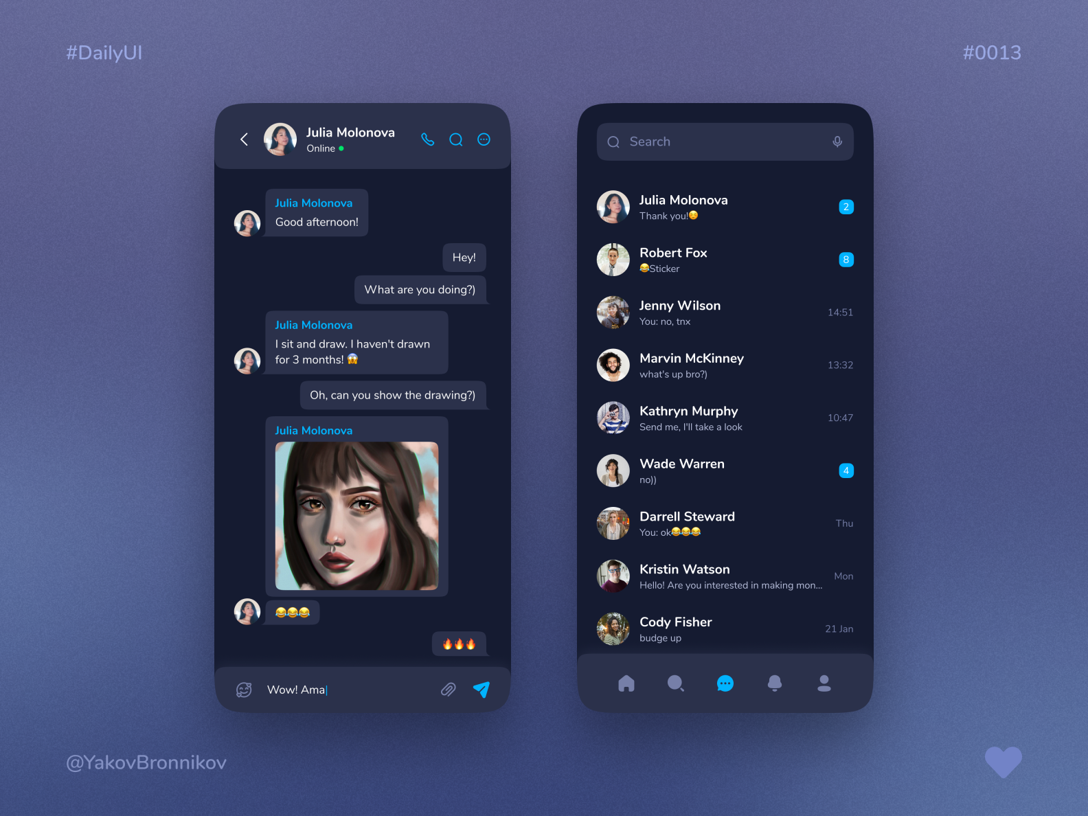 Direct Messaging | Mobile App by Yakov Bronnikov on Dribbble