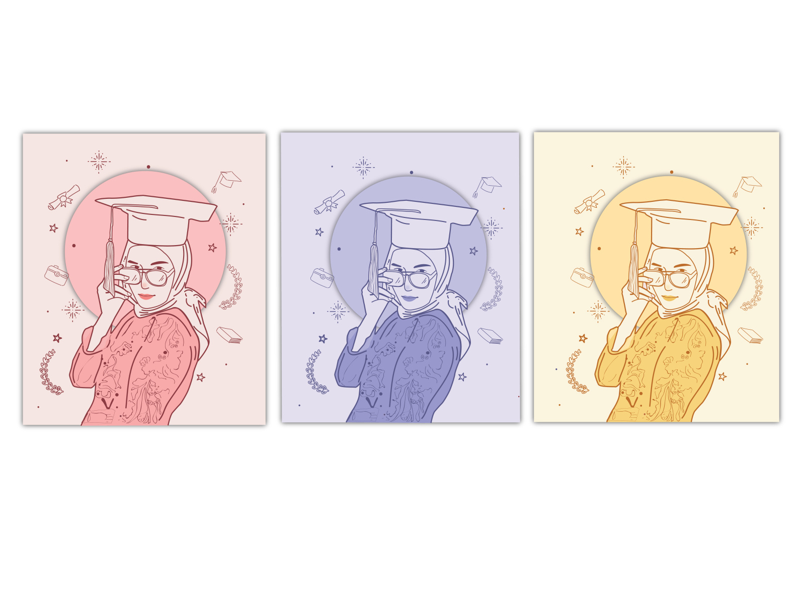 line art colour girl by putri latifa on Dribbble