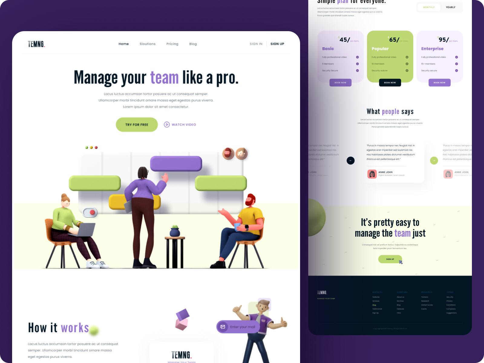 Web design preview by Amjad Ali on Dribbble