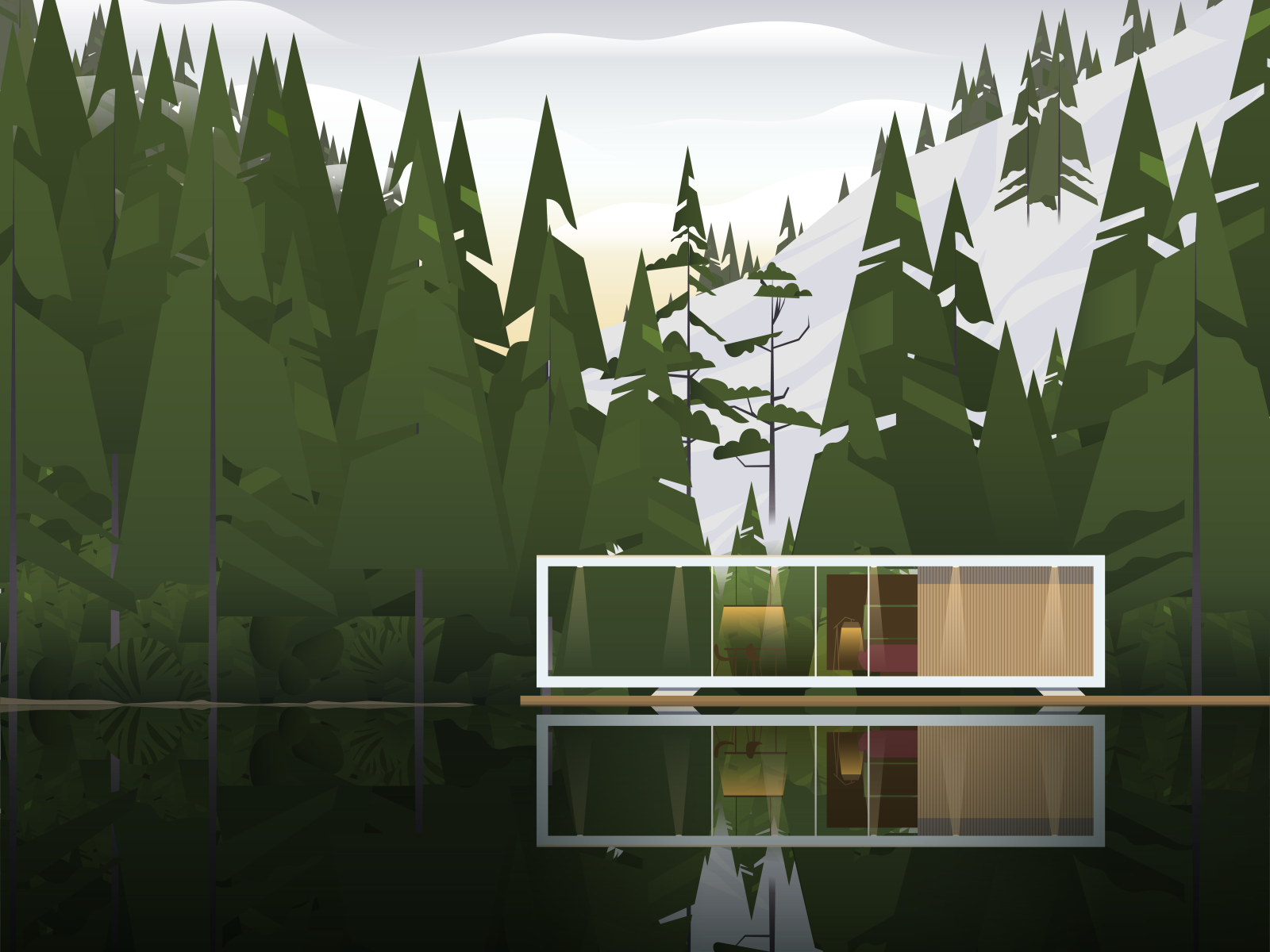 Inside the Mountains House by Sam Essanoussi on Dribbble
