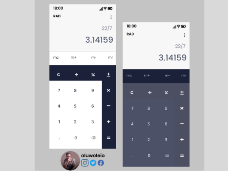 Calculator UI Design by Oluwole Omojofodun on Dribbble