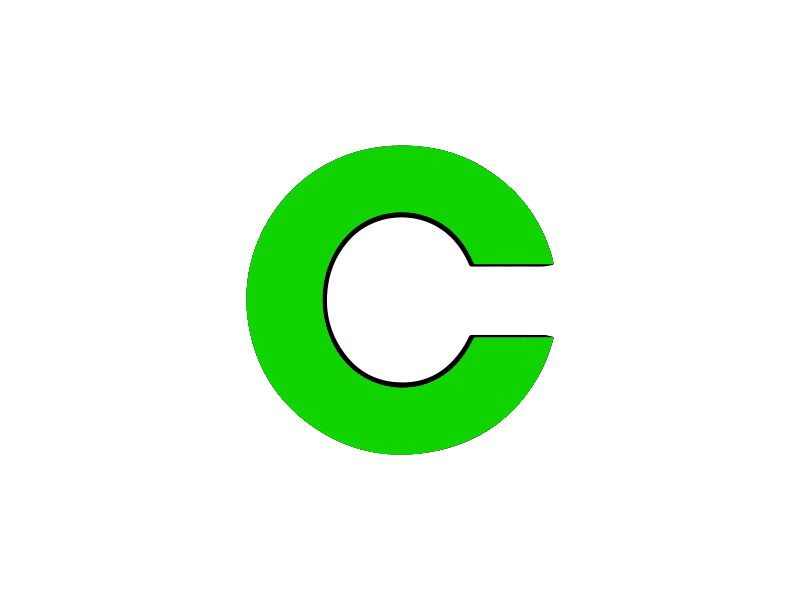 Alphabet C 3D rotation preloader Lottie JSON animation by ...