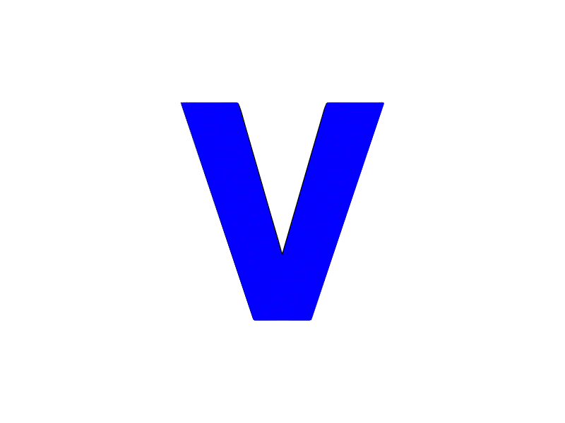 Alphabet V 3D rotation preloader Lottie JSON animation by ...