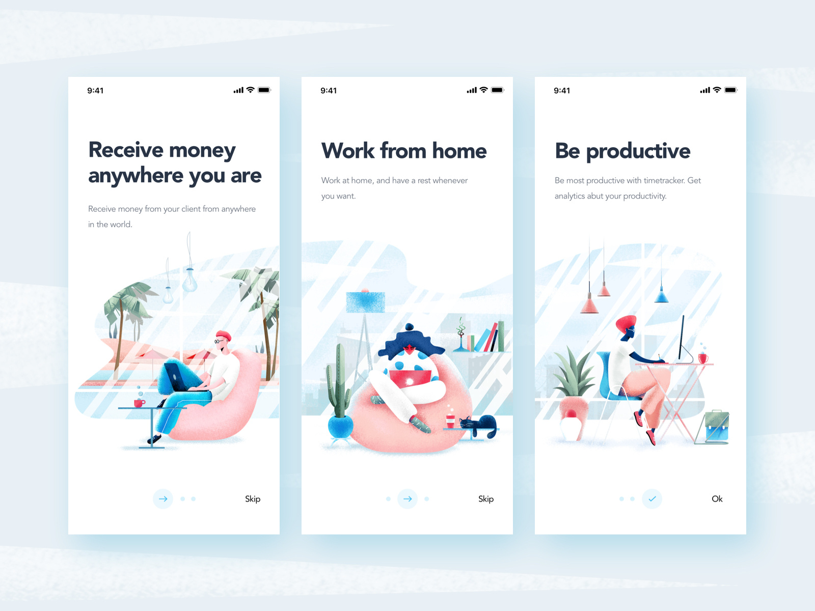 Onboarding illustrations. Free for download. by Olga on Dribbble