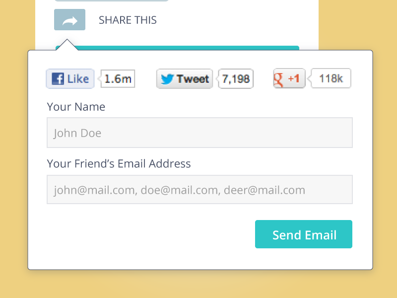 Share UI Modal by Steve Sutanto on Dribbble
