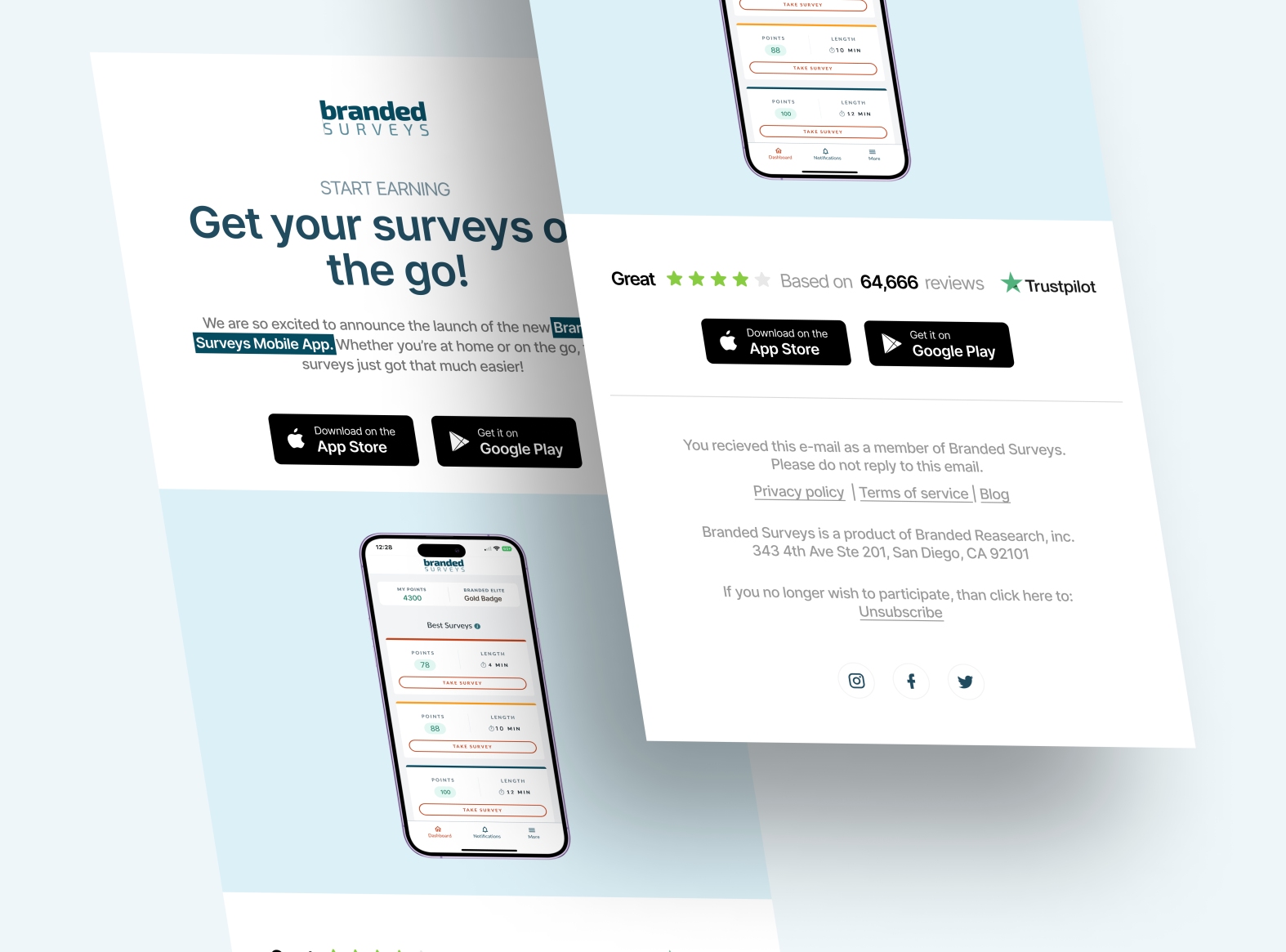 Branded Surveys email template by Asad Akbar on Dribbble