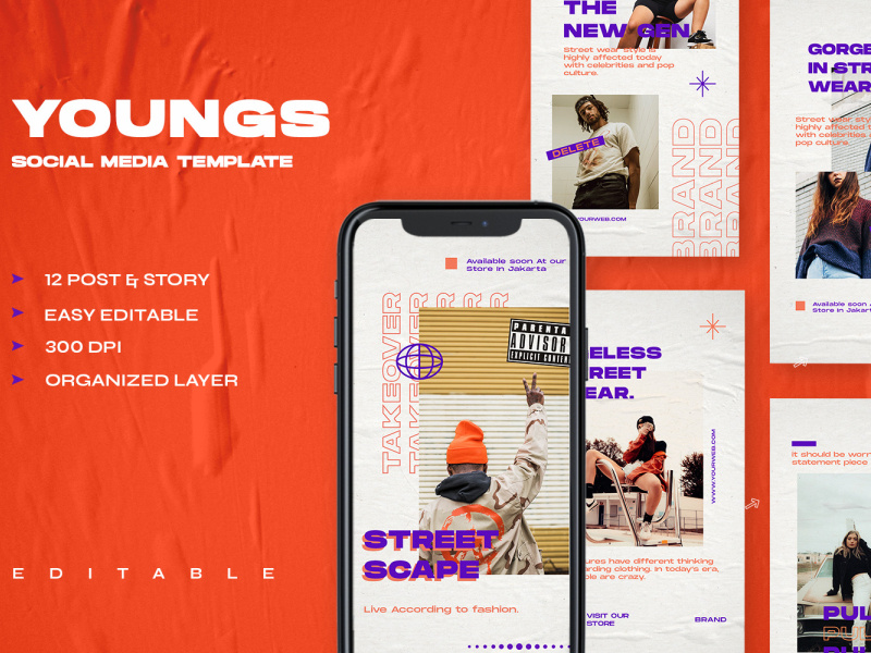 Youngs - Instagram Stories & Posts Template by Master Templates on Dribbble