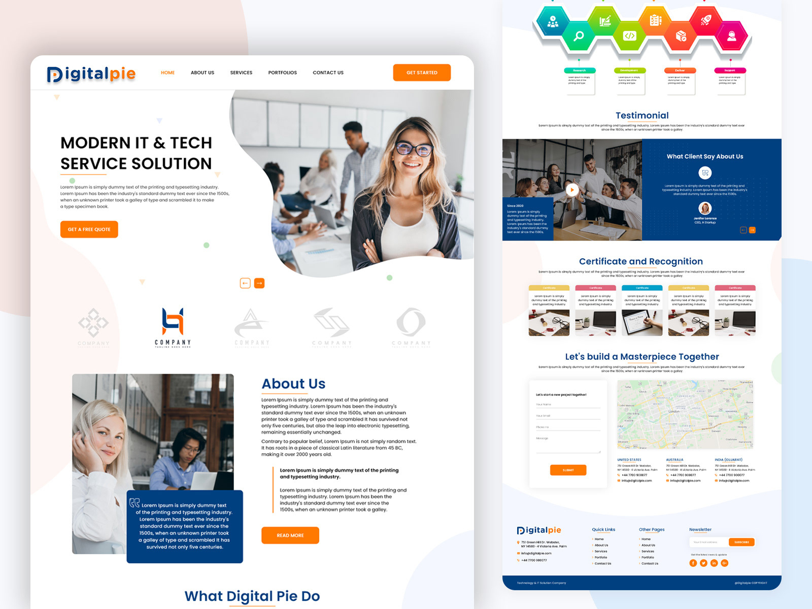 DigitalPie(Modern IT & Tech Service Solution) by Meet Chavda on Dribbble