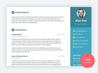 Orbit - Free Bootstrap 4 Resume/CV Template for Developers by Xiaoying ...