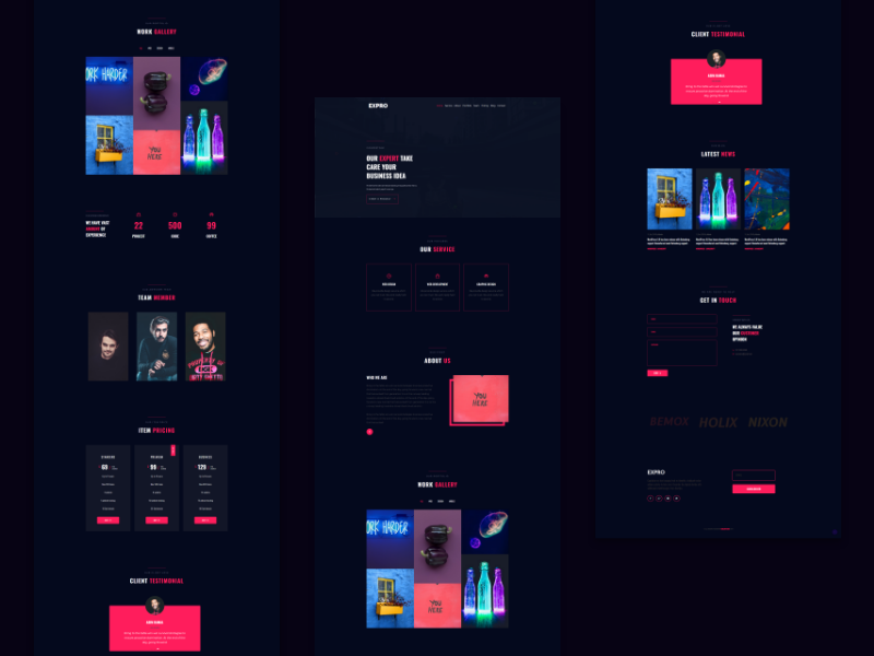 Expro multipurpose onepage template design. by Husain Ahmmed on Dribbble