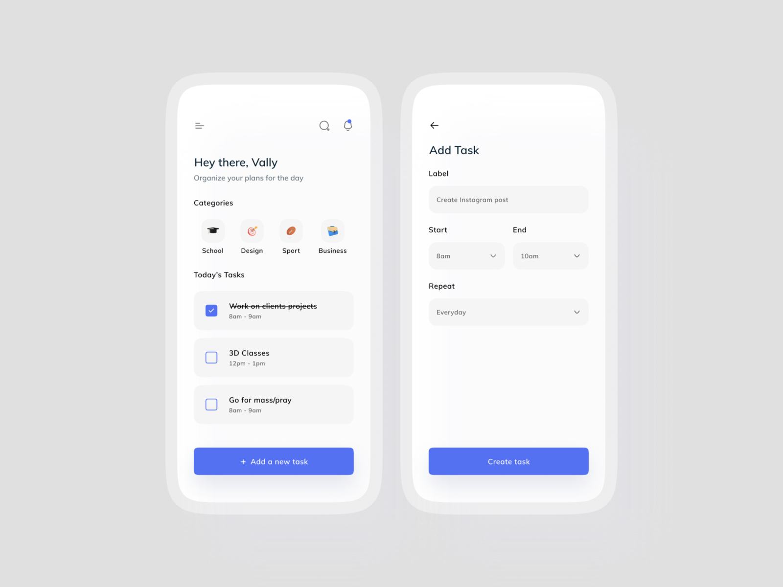 Task App by Valentine Chike on Dribbble