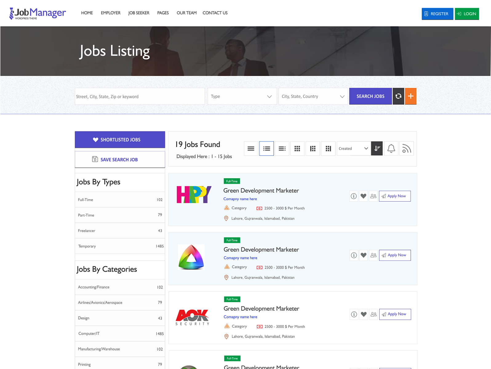 Job list Design with filter by xiadyusufi233 on Dribbble