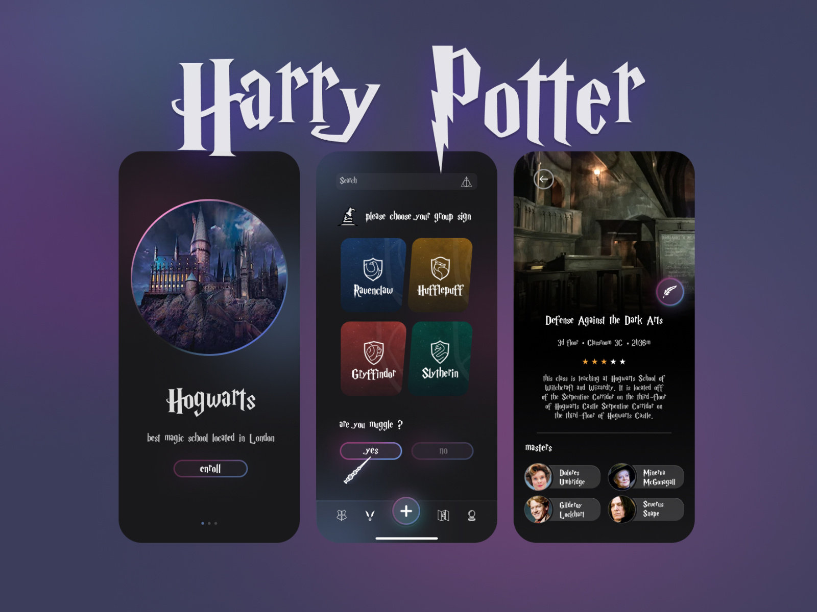 Harry Potter Application by Aida Norozian on Dribbble