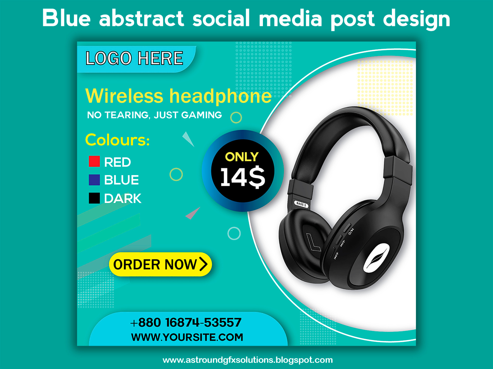 Blue abstract social media post design by Mustafa Sadik Seraji-3d ...