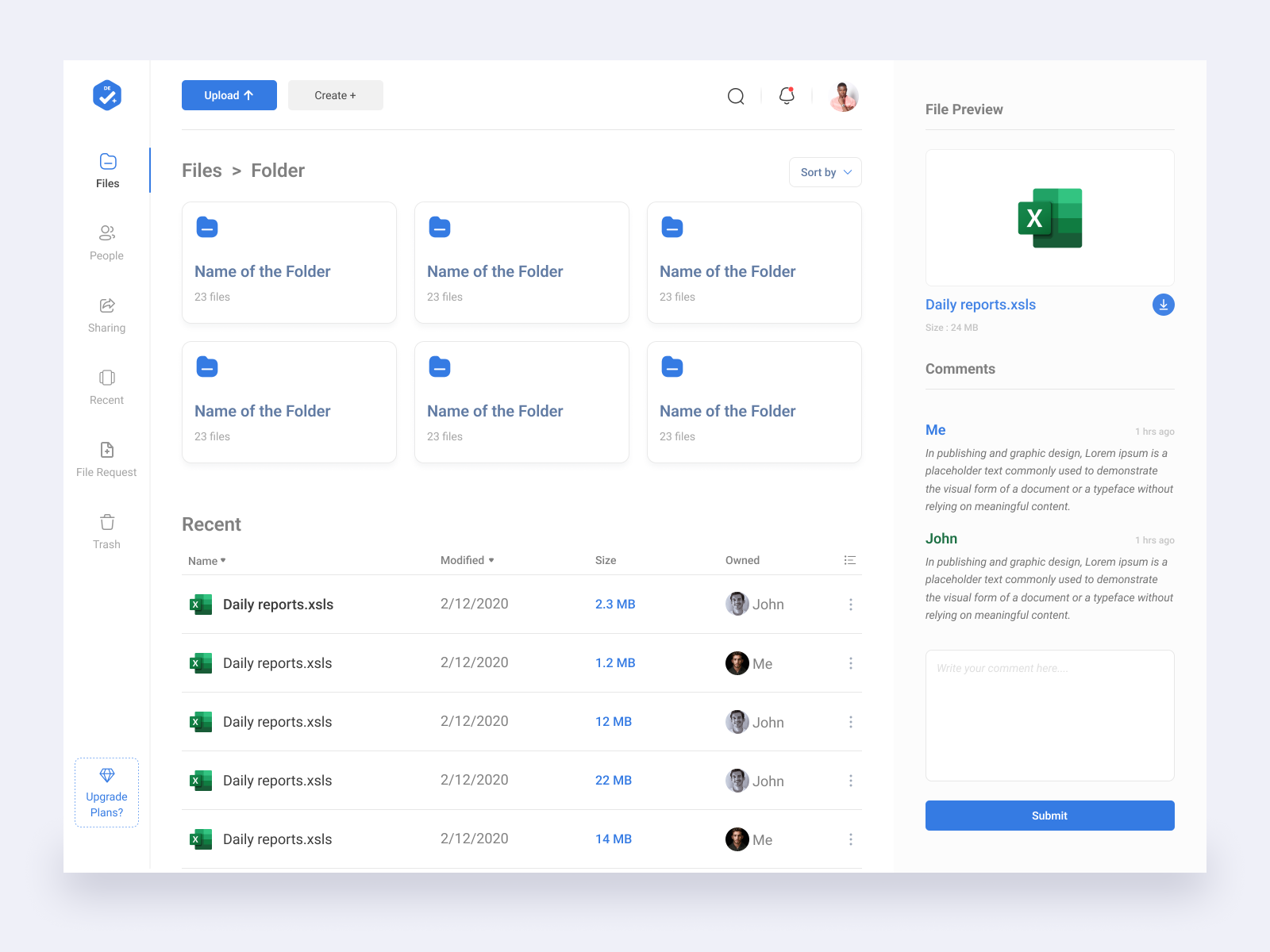 File share drive application UI Design by Istiaq Ahmed on Dribbble