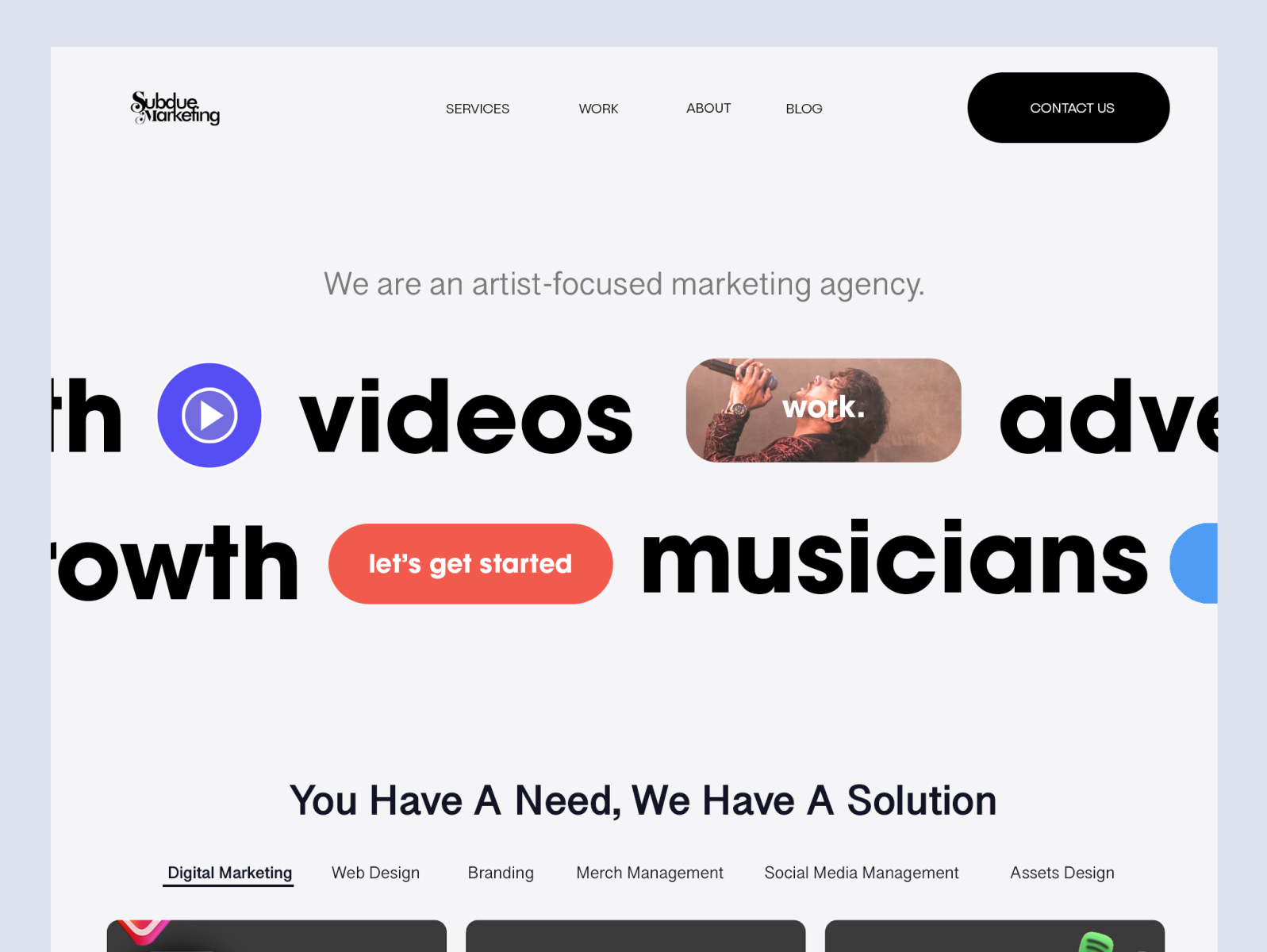 Web Design: Subdue Marketing by Theo Soillet on Dribbble