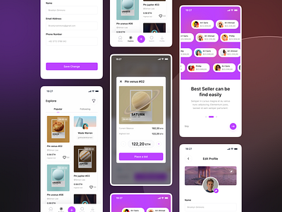 Neoft - Nft Marketplace Mobile App UI kit by Siti Tirta Dinar for Enver ...