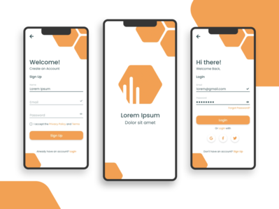 Mobile Login / Sign Up UI by Alleana Yabut on Dribbble
