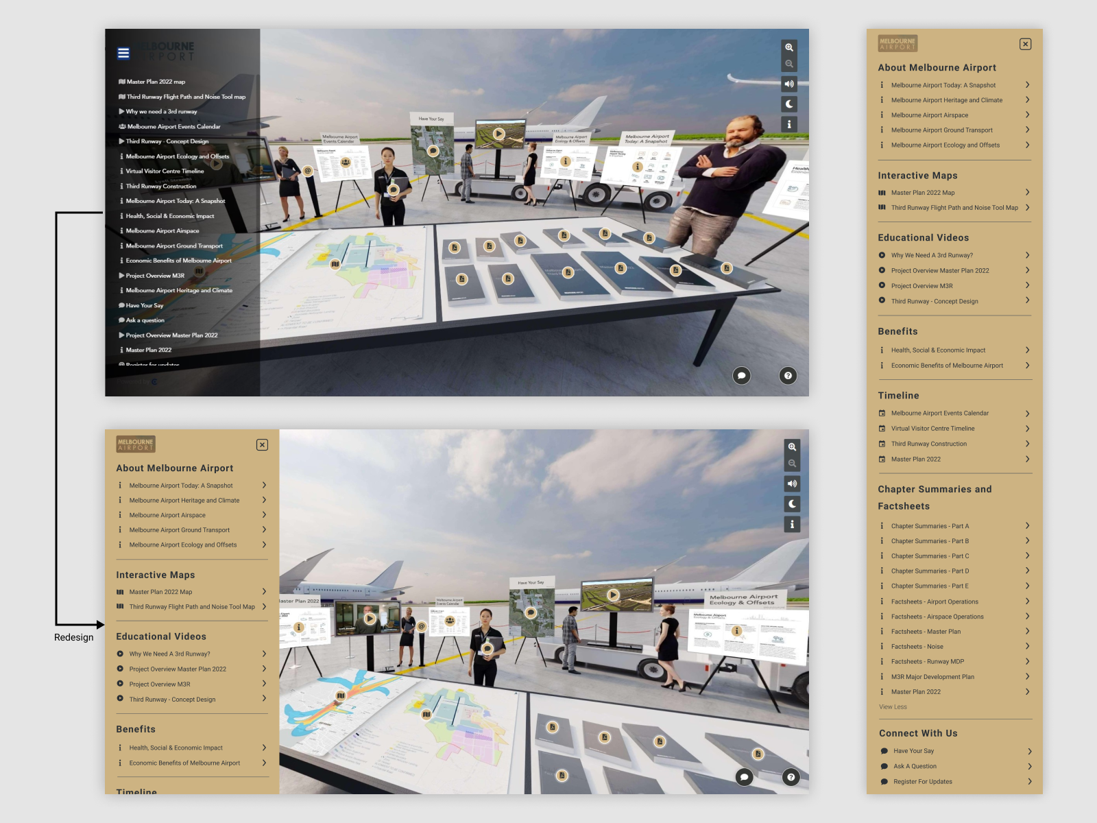 Melbourne Airport Virtual Information Center UI Redesign I by Alican ...