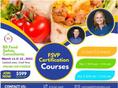 FSVP Certification Courses by BD Food Safety Consultant LLC on Dribbble