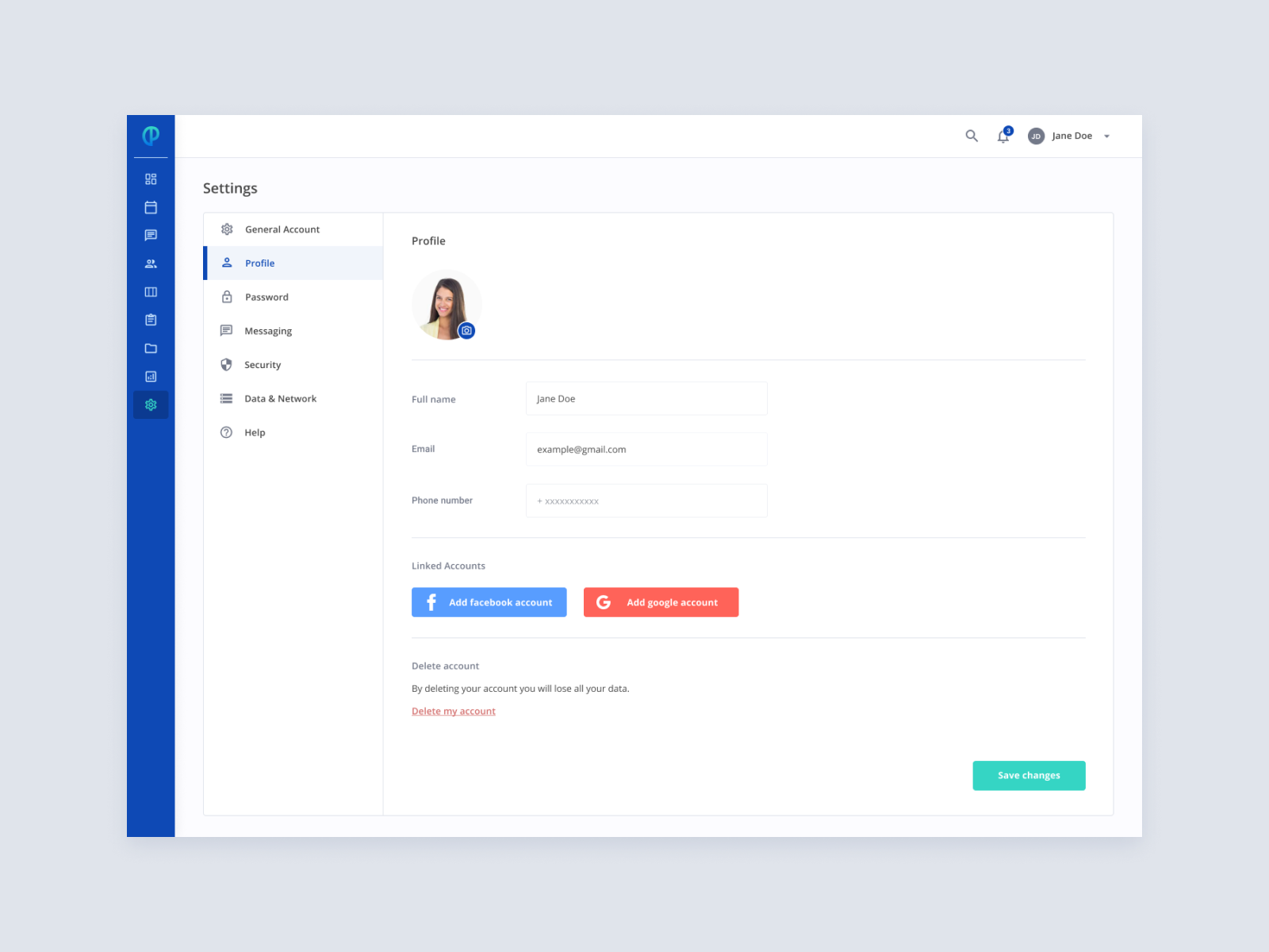 Profile settings CRM by Team Work Spirit on Dribbble