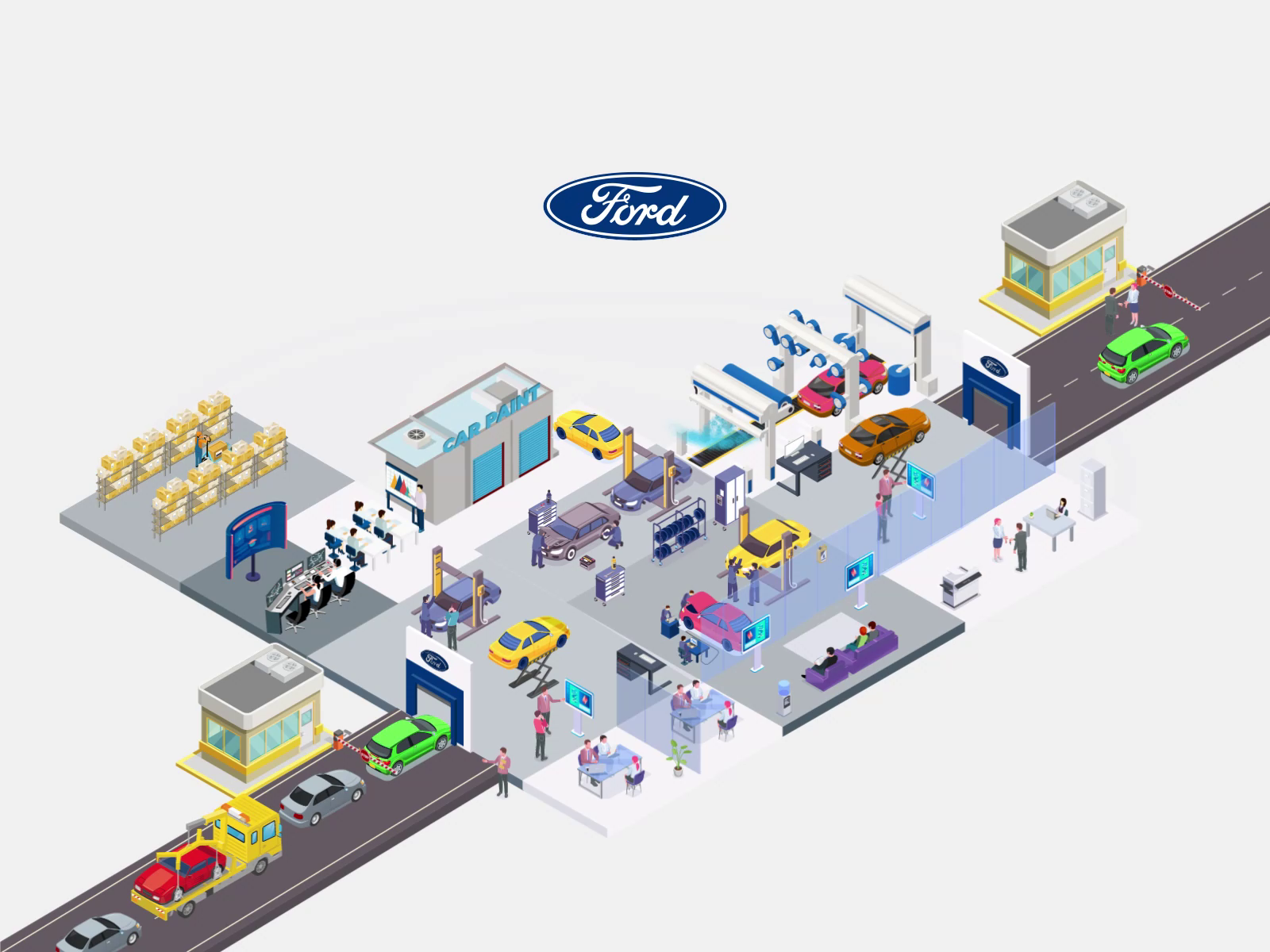 Garage process illustration and animation for Ford by Ishita Kumar for ...