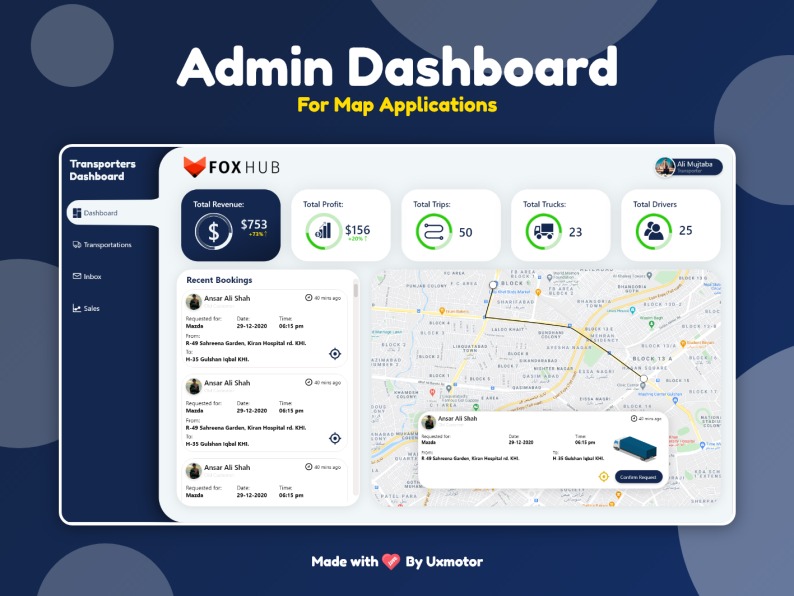 Admin Dashboard for Map Applications | Tracking WebApp Dashboard by Ali ...