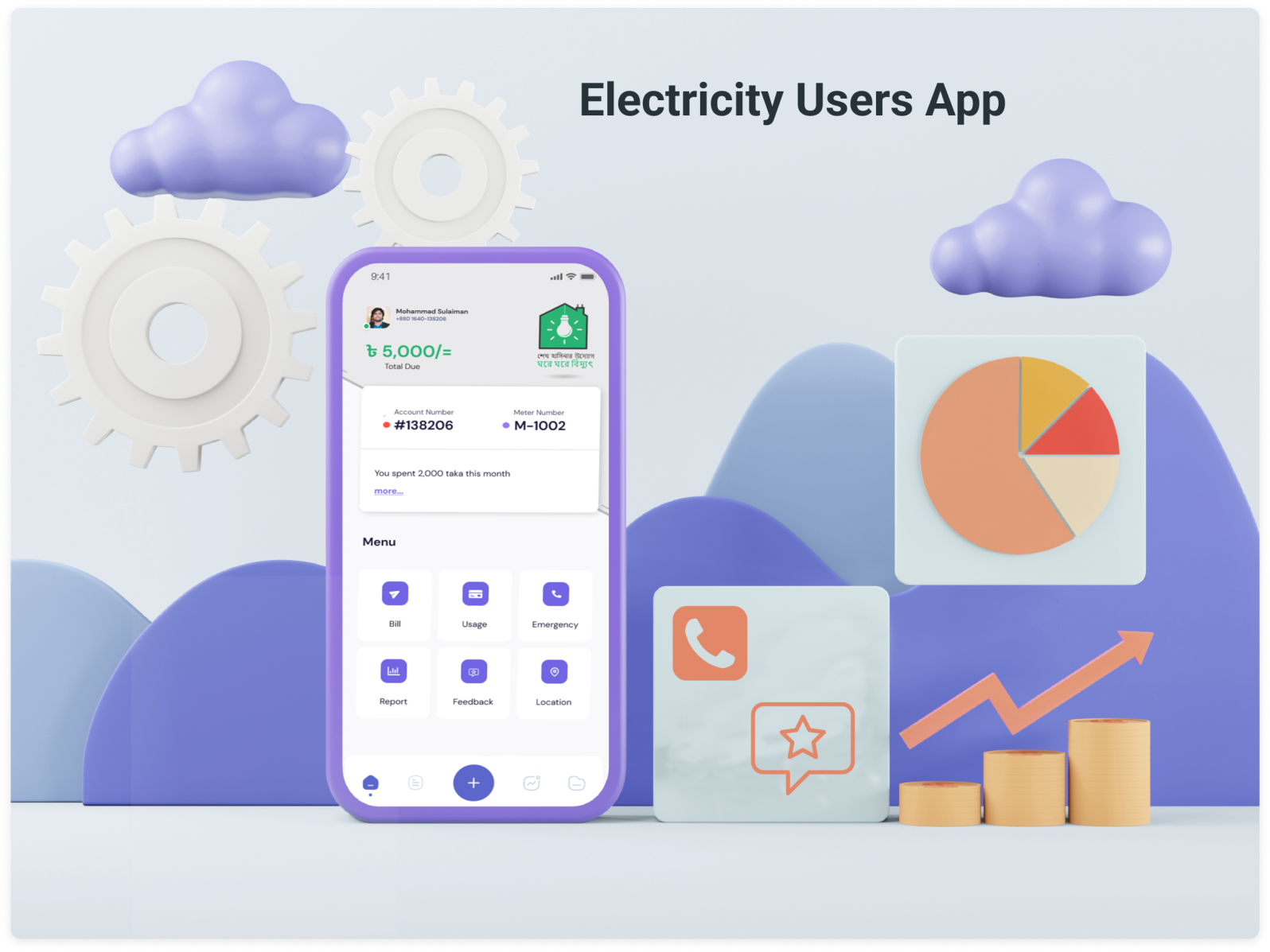 Electricity User App by Pnt Shohag on Dribbble