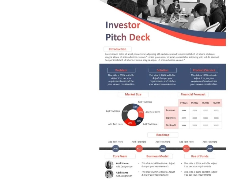 One Pager Investors Pitch Deck PowerPoint Slide by Kridha Graphics on ...