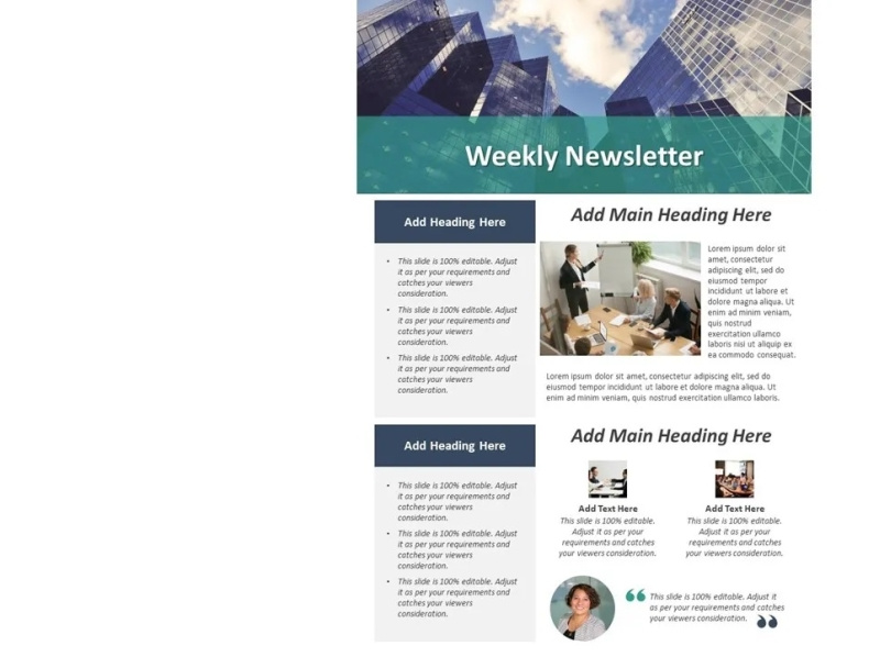 One Page Weekly Newsletter PowerPoint Template by Kridha Graphics on ...