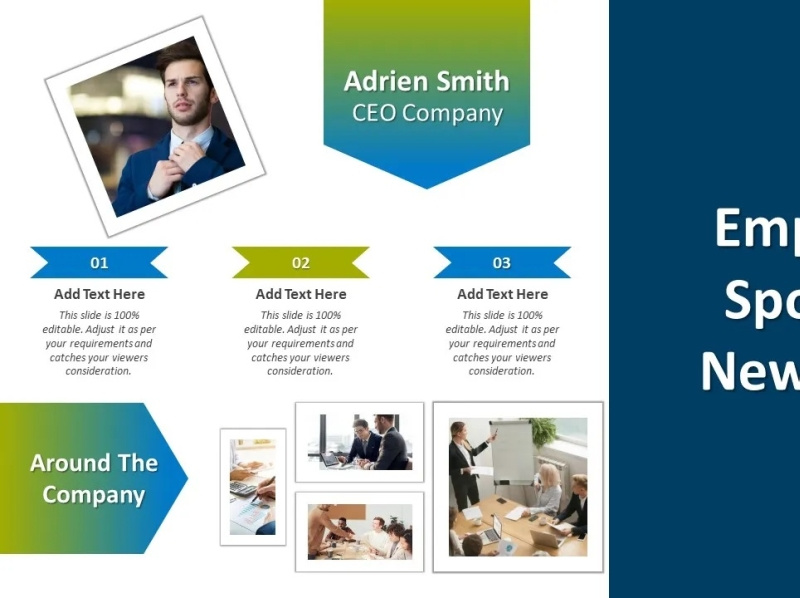 One Page Employee Spotlight Newsletter PowerPoint Template by Kridha ...
