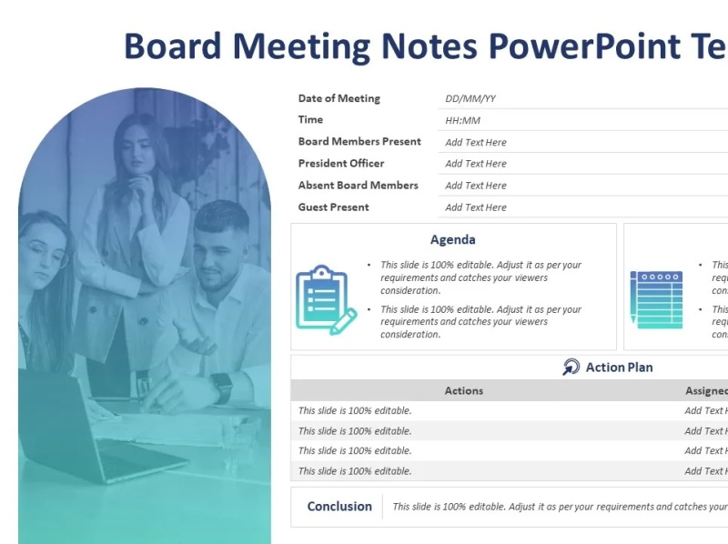 Board Meeting Notes PowerPoint Template by Kridha Graphics on Dribbble